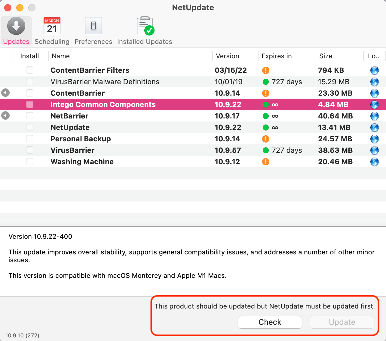 NetUpdate Cannot Install Updates – Intego Support