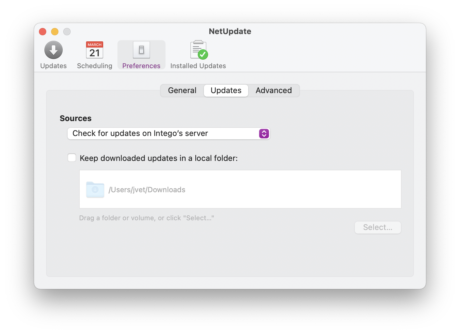 About NetUpdate Preferences – Intego Support